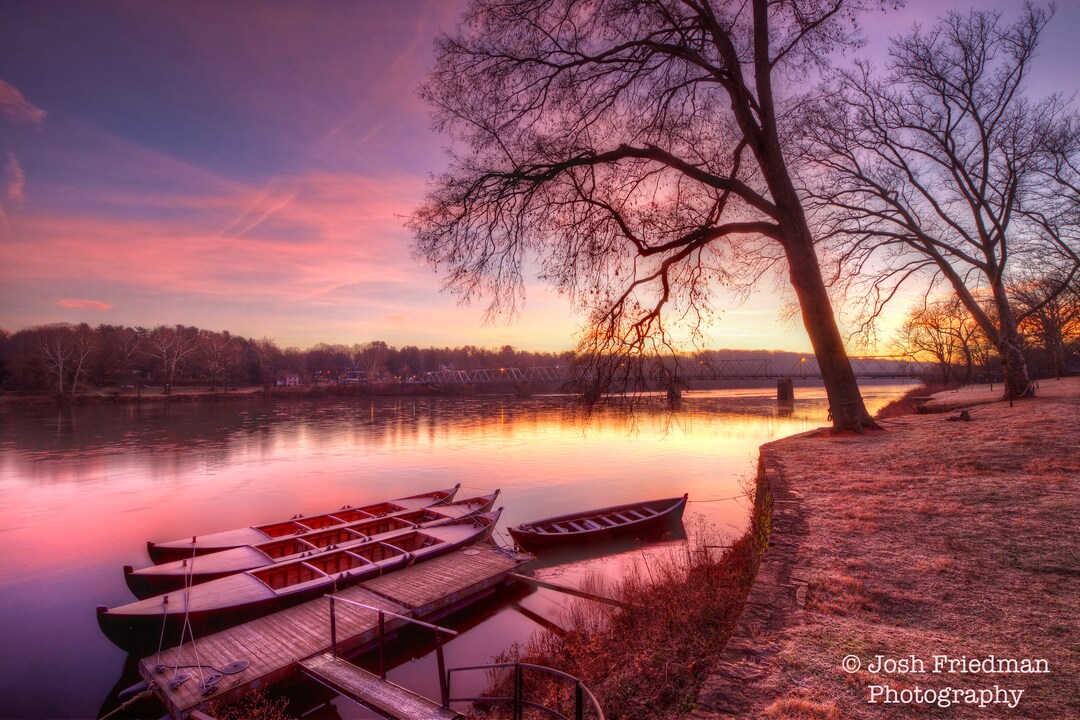 Washington Crossing Park Durham Boats Sunrise Photograph Delaware River ...