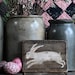 Primitive Leaping White Rabbit Inn Sign, Rustic Easter Decoration ...