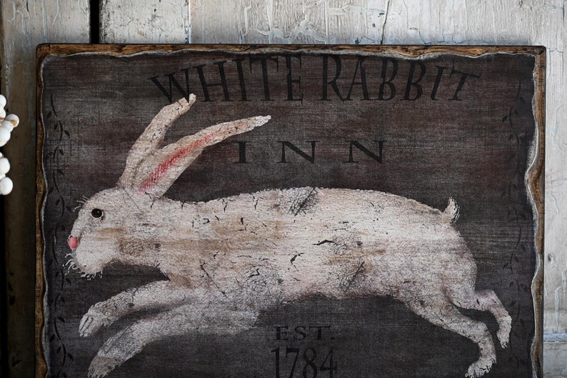Primitive Rabbit Inn Wooden Picture Sign Folk Art Easter - Etsy