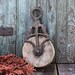 Rustic Antique Wooden and Iron Pulley - Etsy