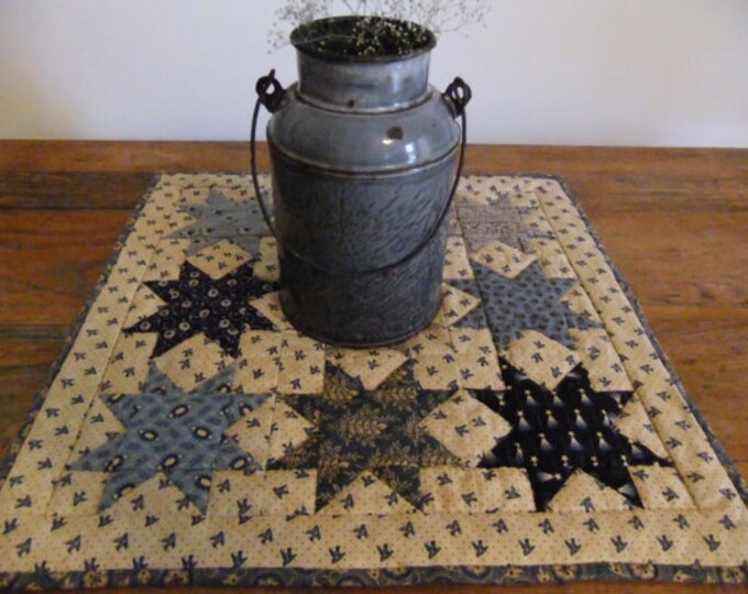 Blue Star Quilted Table Topper-wall Hanging - Etsy