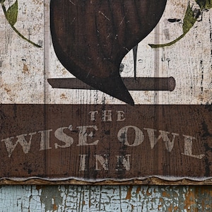 Primitive Owl Wooden Picture Sign, Wise Owl Inn Trade Sign - Etsy