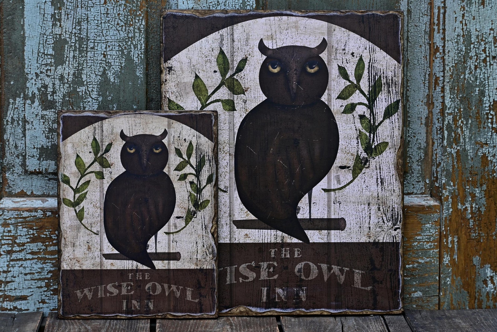 Primitive Owl Wooden Picture Sign Wise Owl Inn Trade Sign - Etsy