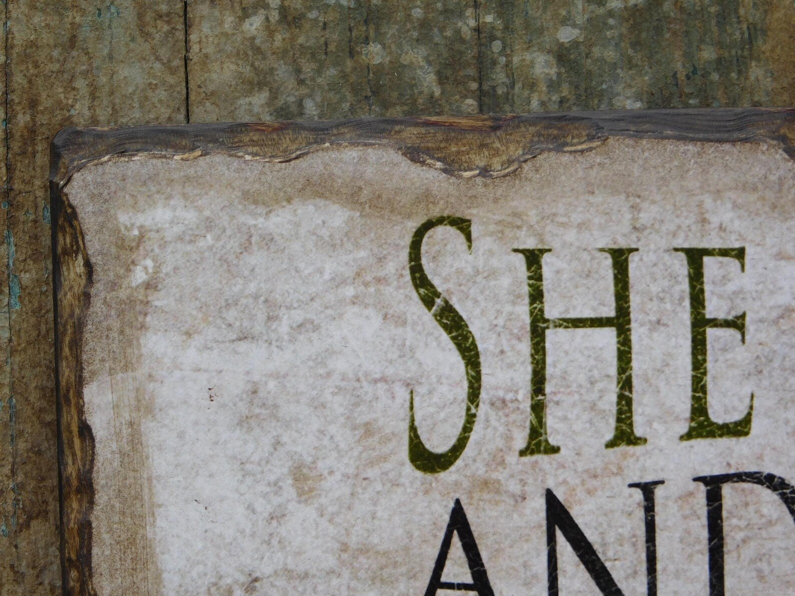 Large Primitive Folk Art Wooden Wall Hanging Sign She | Etsy