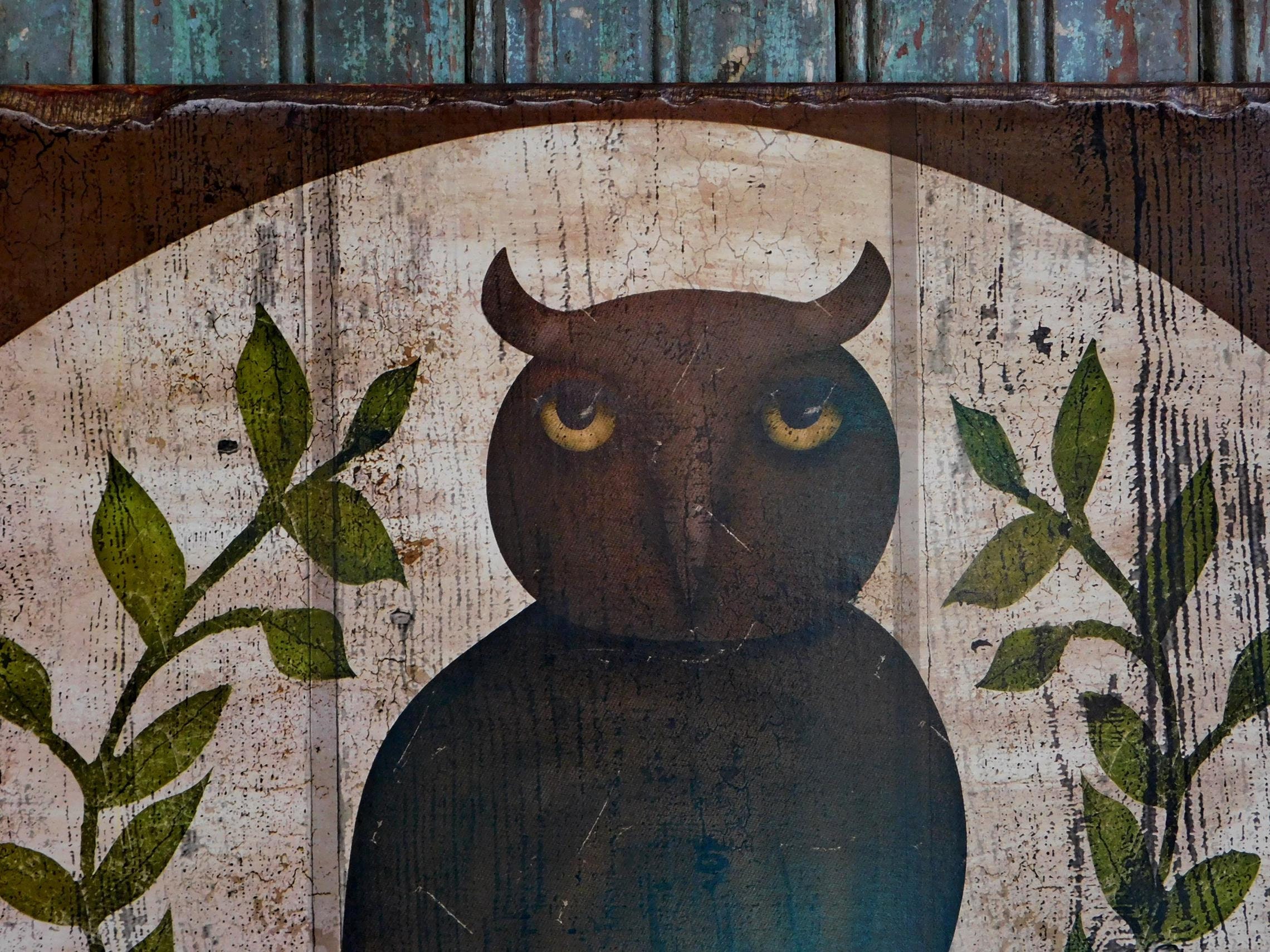 Primitive Owl Folk Art Trade Sign Wall Hanging Wooden Tavern - Etsy