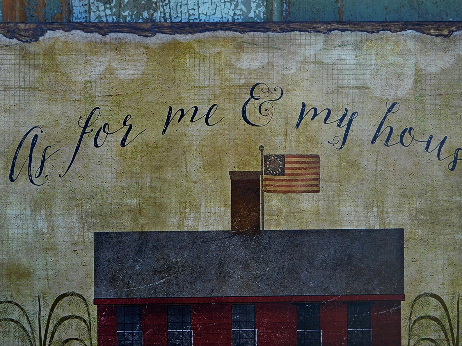 Primitive Folk Art Saltbox House Wooden Wall Hanging Sign | Etsy