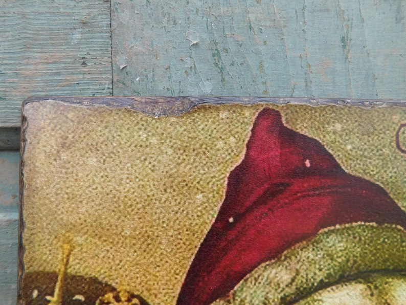 Handmade Old World Primitive Santa Wall Hanging Print, Country ...
