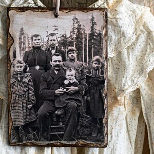 Primitive Wooden Family Portrait Hanging Sign, Antique Reproduction ...
