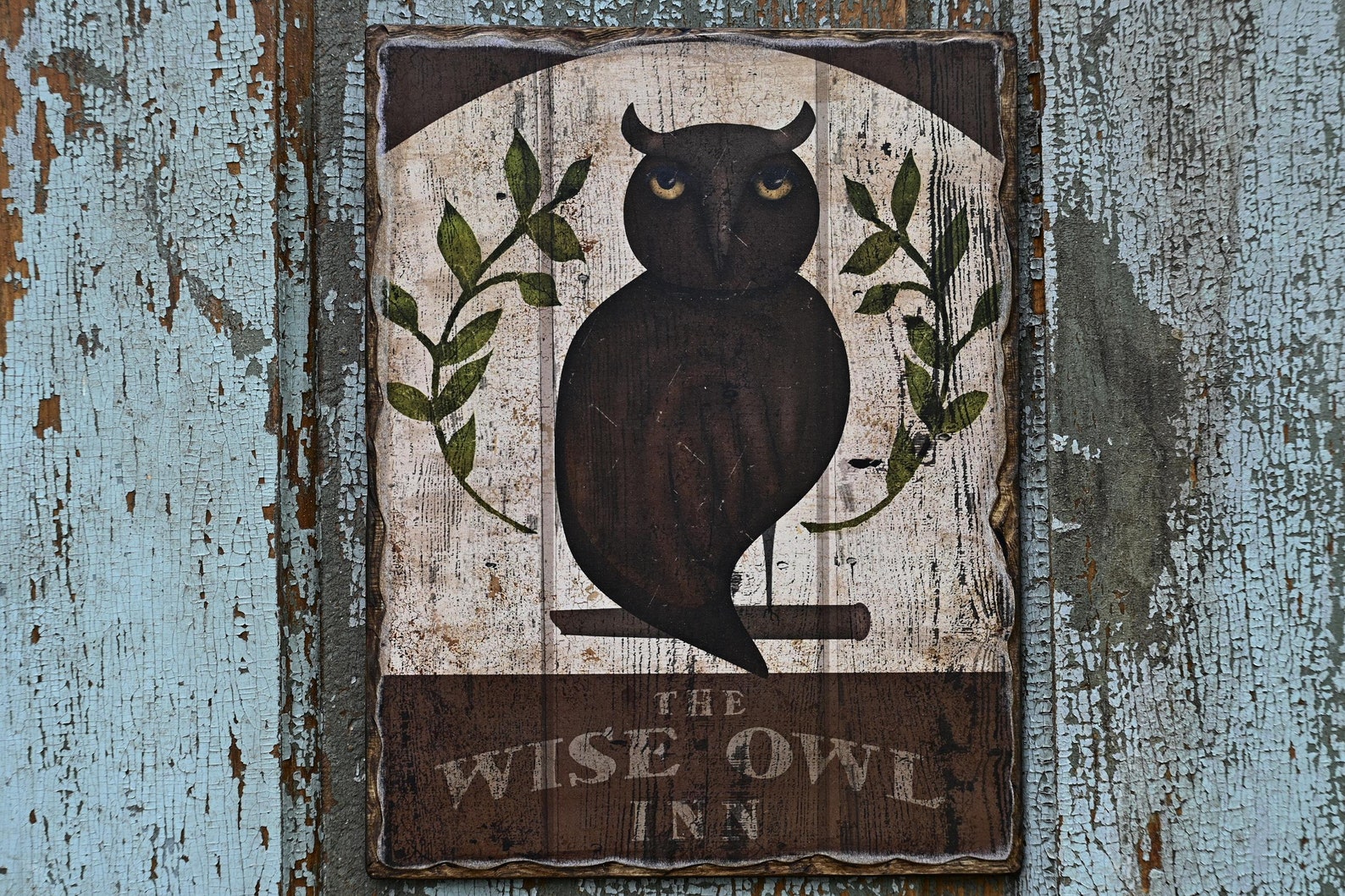 Primitive Owl Wooden Picture Sign Wise Owl Inn Trade Sign - Etsy