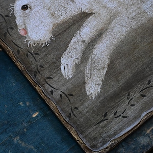 Handmade Large Rustic Easter Rabbit Wooden Sign, Primitive Folk Art ...