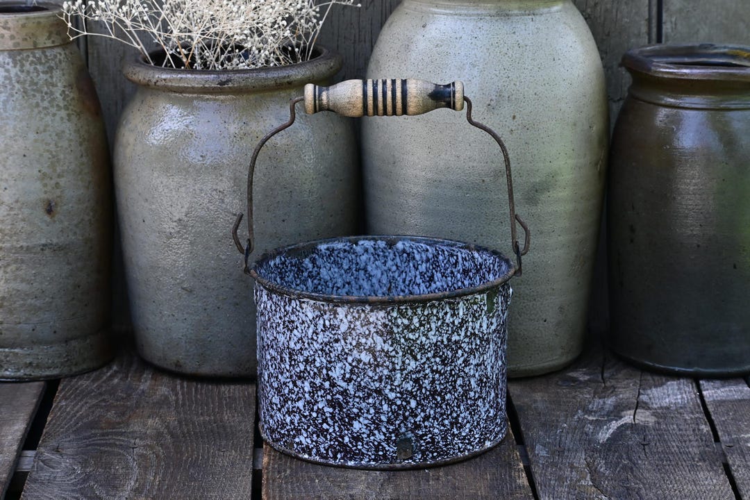 Antique Graniteware Berry Pail, Lunch Bucket - Etsy