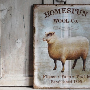 Large Primitive Sheep Wool Co. Sign, Wooden Wall Sign - Etsy