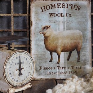 Large Primitive Sheep Wool Co. Sign, Wooden Wall Sign - Etsy
