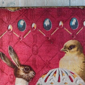 Primitive Wooden Easter Art Wall Hanging, Easter Bunny With Egg Print ...