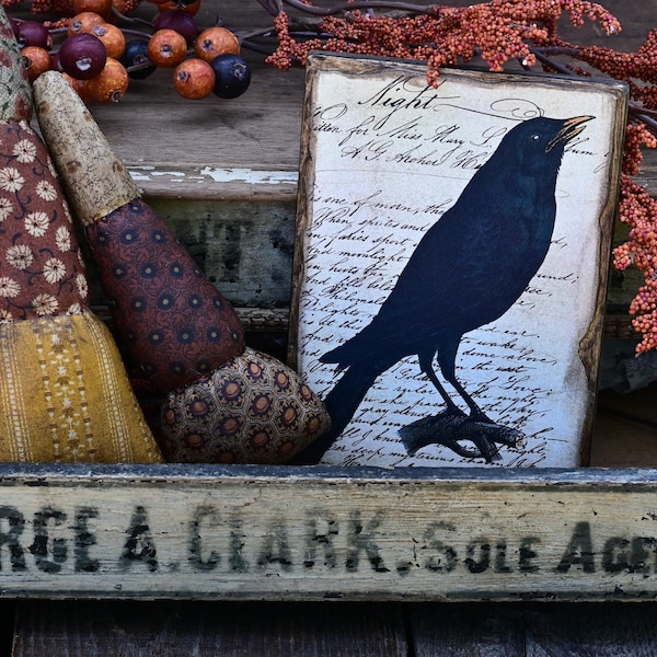 Wooden Crow - Etsy