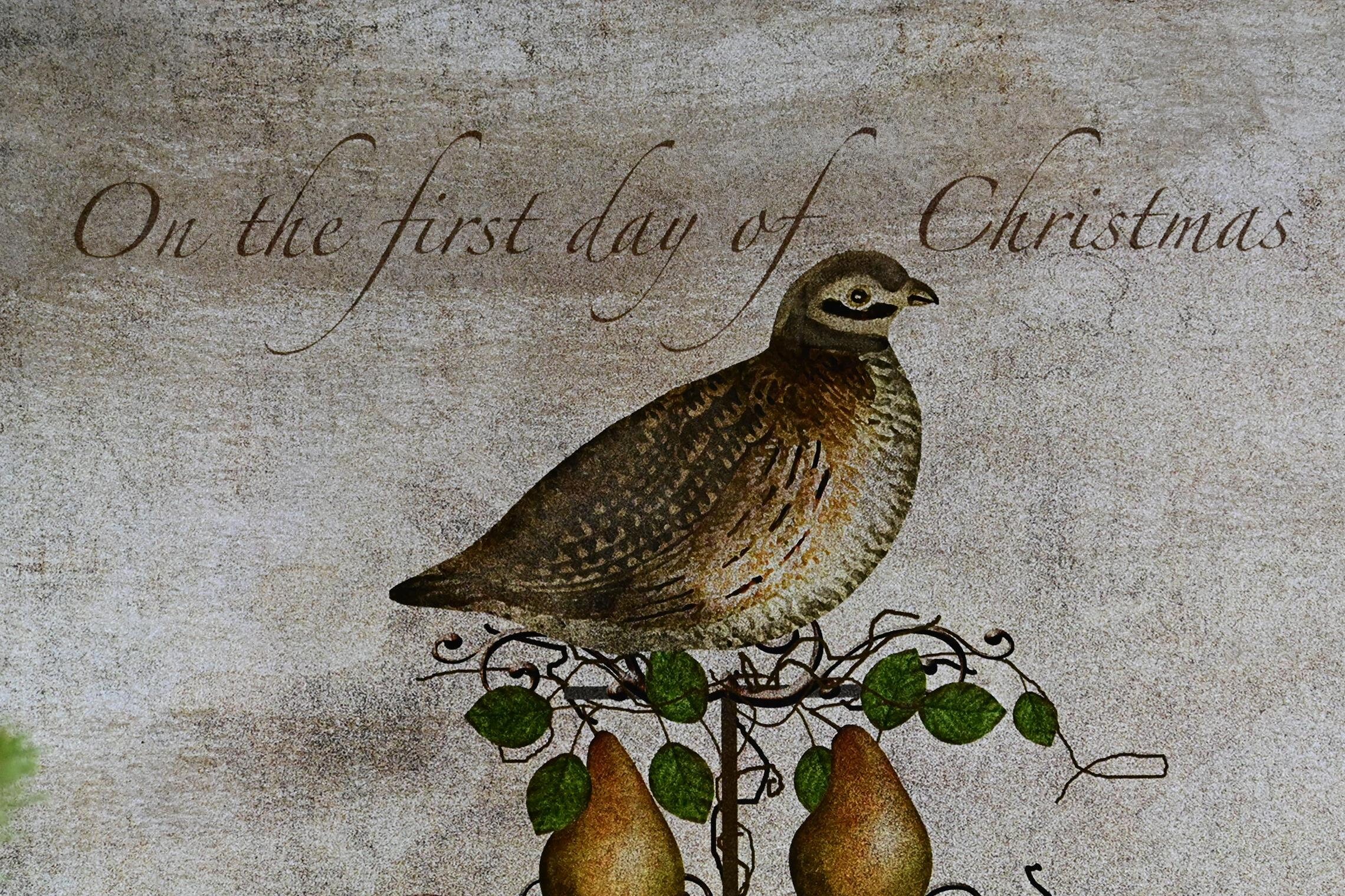 Primitive Folk Art Partridge in A Pear Tree Wooden Wall Art | Etsy