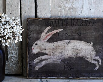 Rabbit Folk Art - Etsy