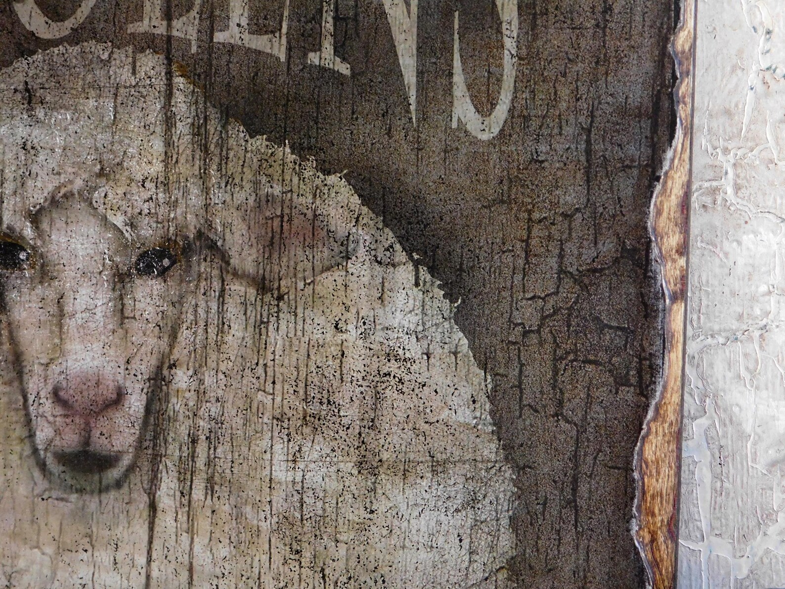 Primitive Woolen Sheep Wooden Sign - Etsy