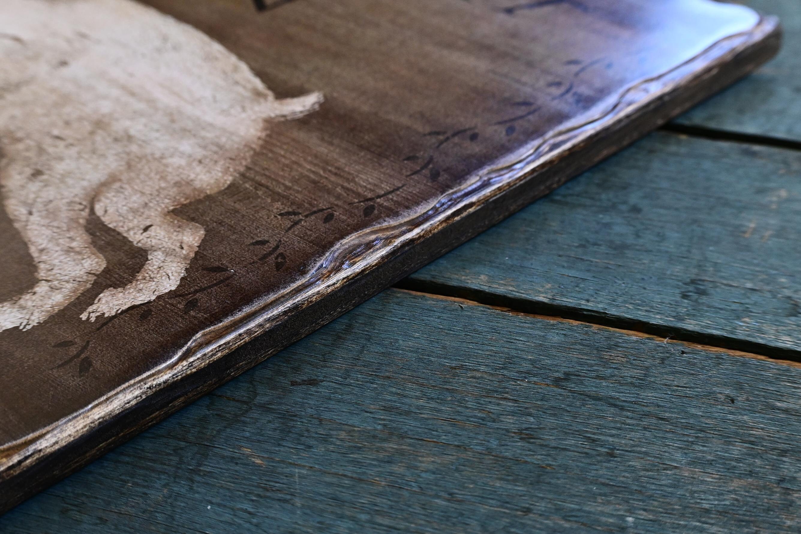 Handmade Large Rustic Easter Rabbit Wooden Sign, Primitive Folk Art ...