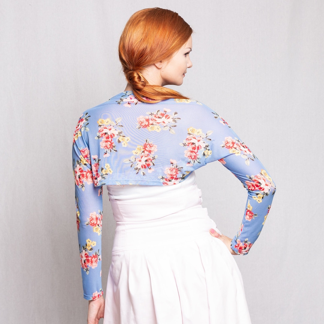 Sky Blue Floral Wedding Bolero: Bohemian Lace Shrug - Etsy