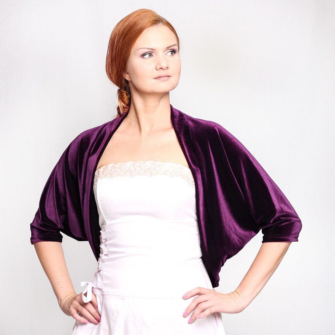 Violet Velvet Bolero Shrug: Bridal Wedding Coverup - Etsy