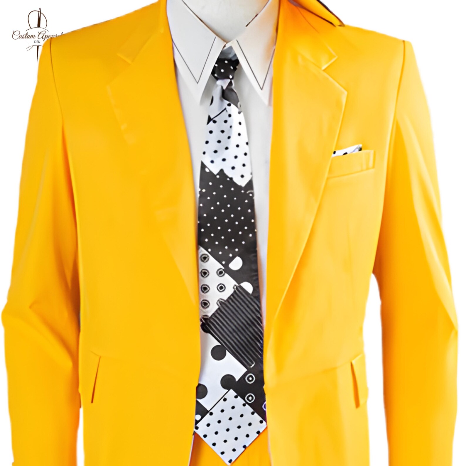Jim Carrey Yellow Suit Costume for Men: the Mask Movie Cosplay ...