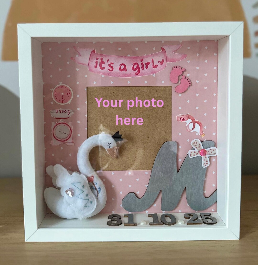 Personalized Shadowbox | Personalized 3D Frame | Custom Baby Letter ...