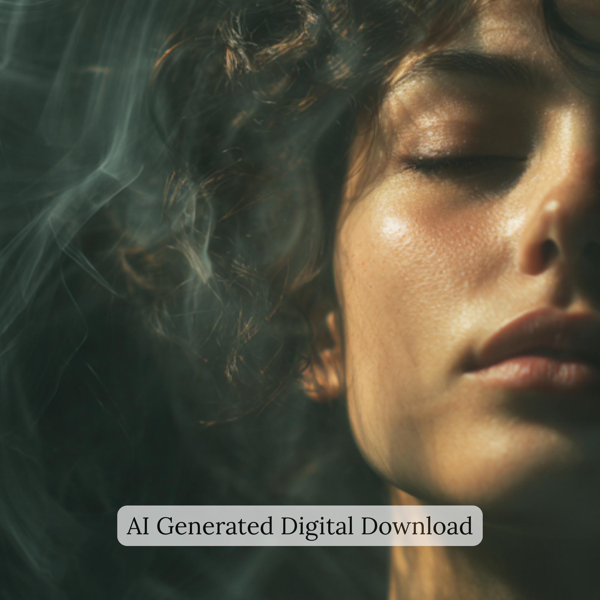 AI Moody Female Portrait | Cinematic Smoke Light Photo (commercial Use ...