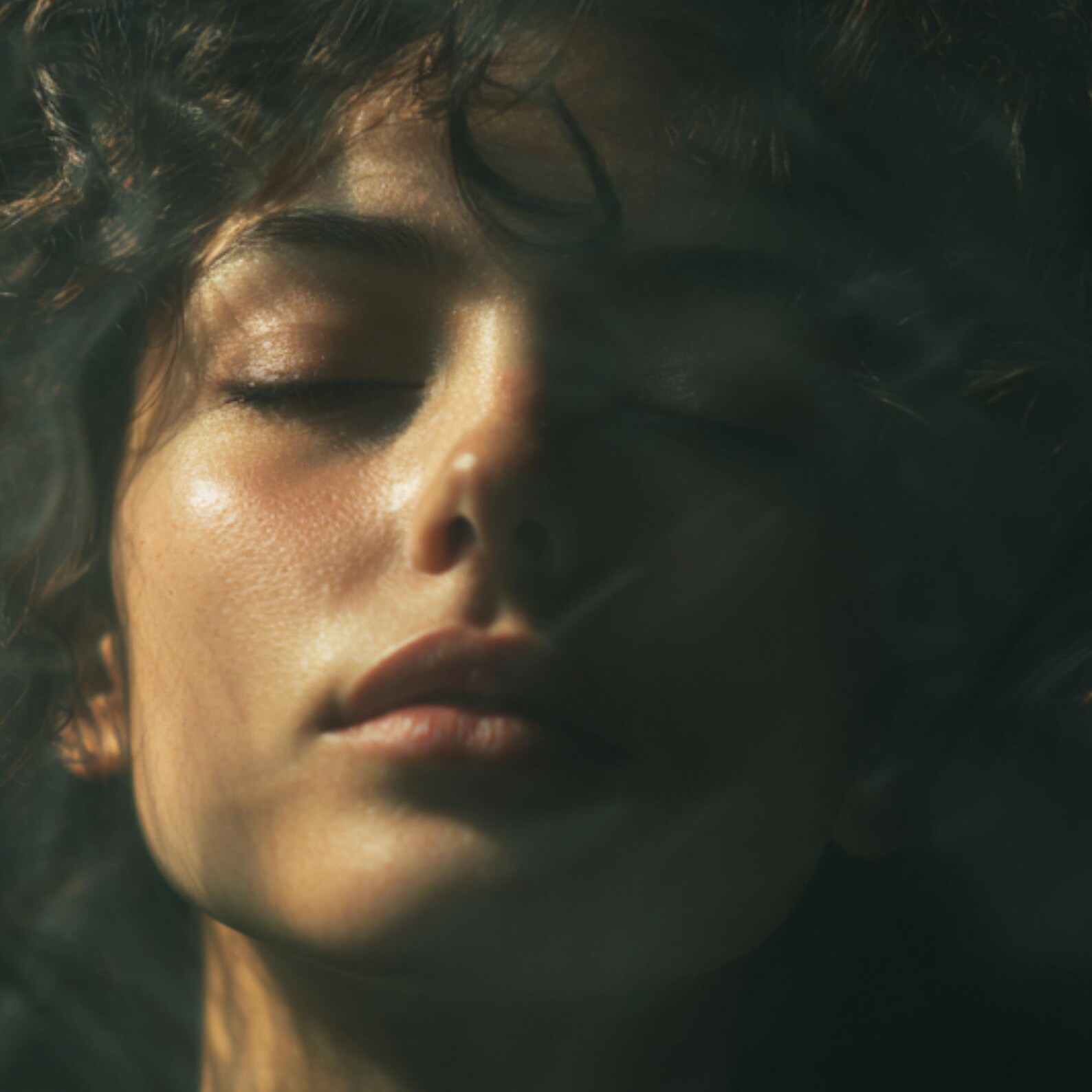 AI Moody Female Portrait | Cinematic Smoke Light Photo (commercial Use ...