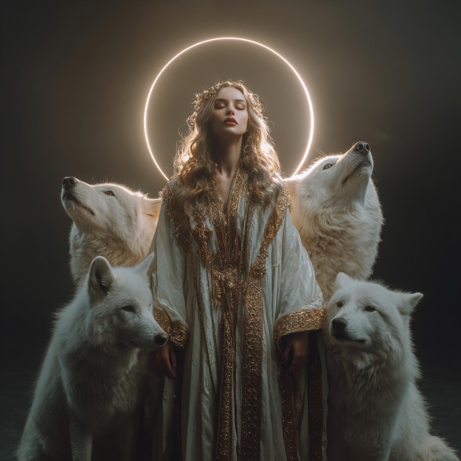 Divine Wolf Goddess Art | AI Fantasy Design (digital Download) - Etsy