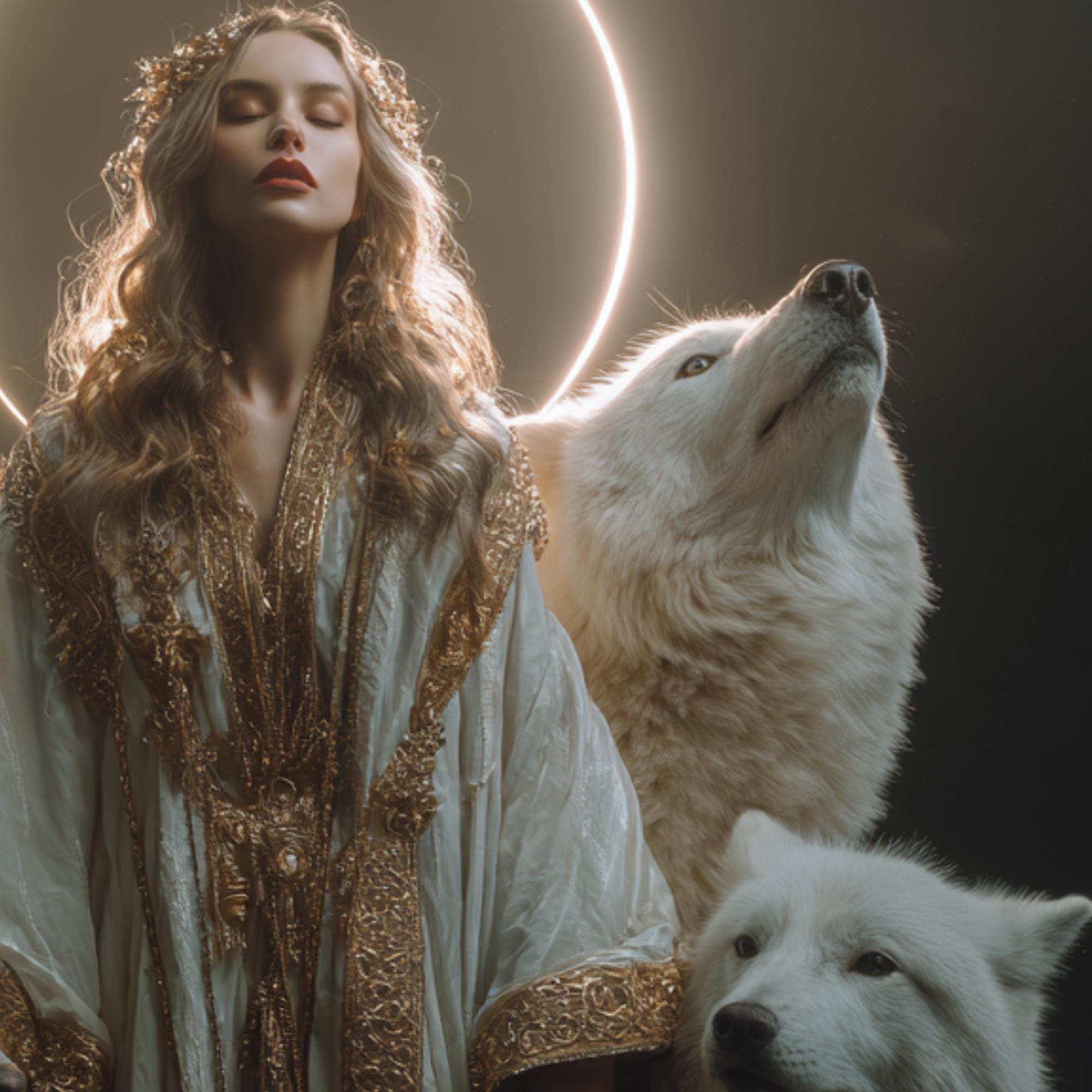 Divine Wolf Goddess Art | AI Fantasy Design (digital Download) - Etsy