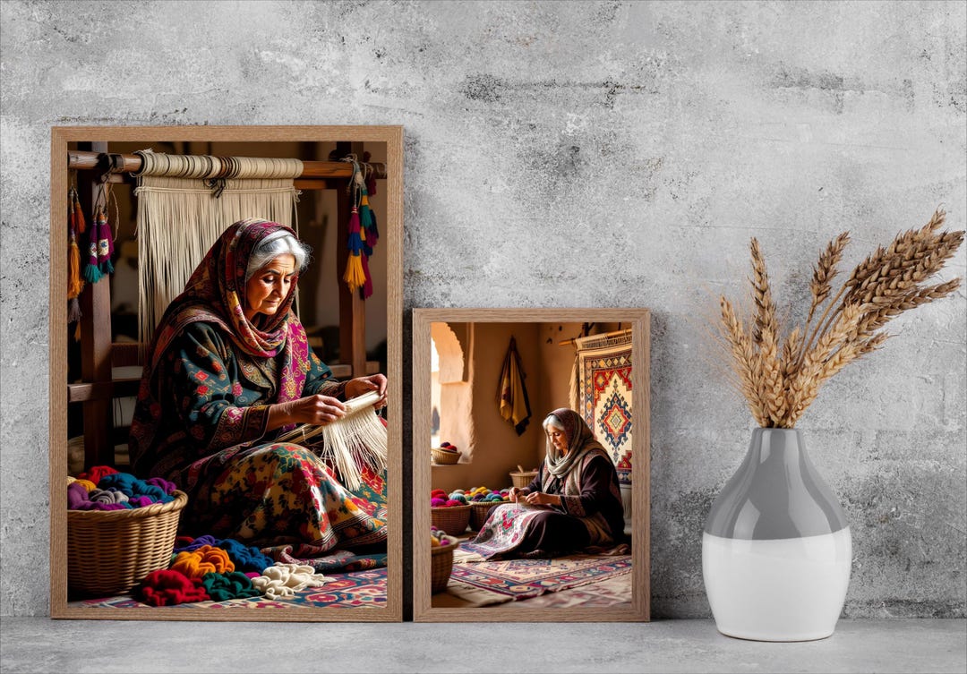 Traditional Vintage Iranian Portrait – Classic Old Art Style - Etsy
