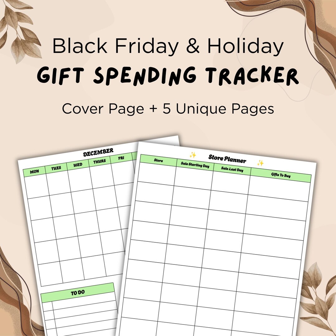 Printable Holiday Shopping List, Gift & Deal Tracker, Black Friday ...