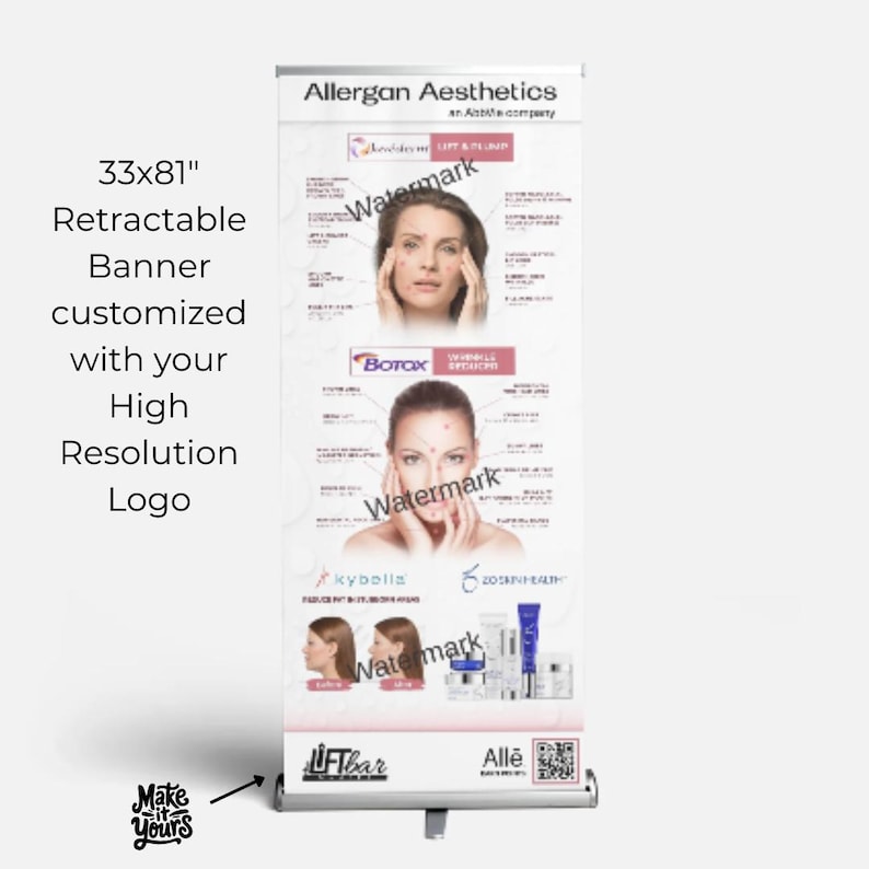 Medspa Retractable Banner for Allergan or Galderma Clinics to Reduce ...