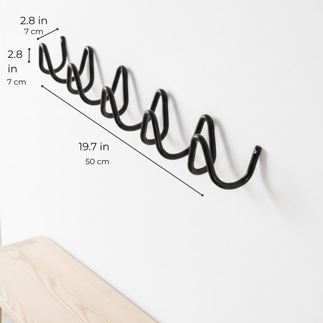 Wave Coat Rack – Modern Metal Wall Hooks | Minimalist Wall Mounted ...