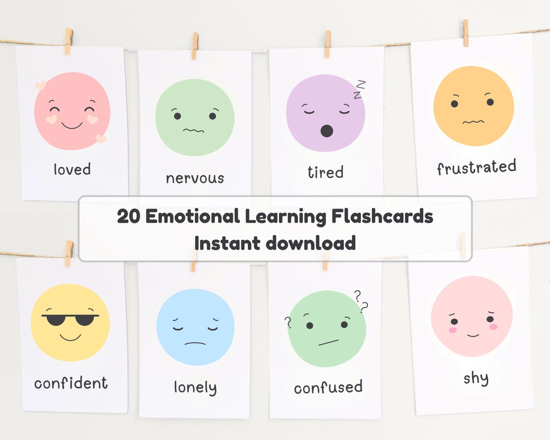 Printable Emotions Flashcards | Social Emotional Learning, Calm Corner ...