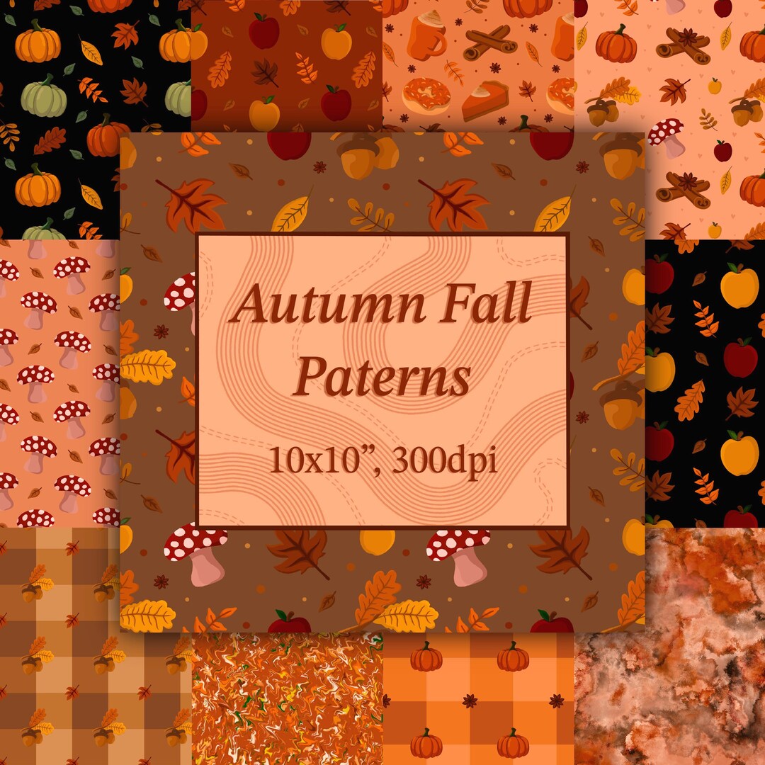 Autumn PNG Bundle, Fall Leaves Clipart, Pumpkin Spice (digital Download ...