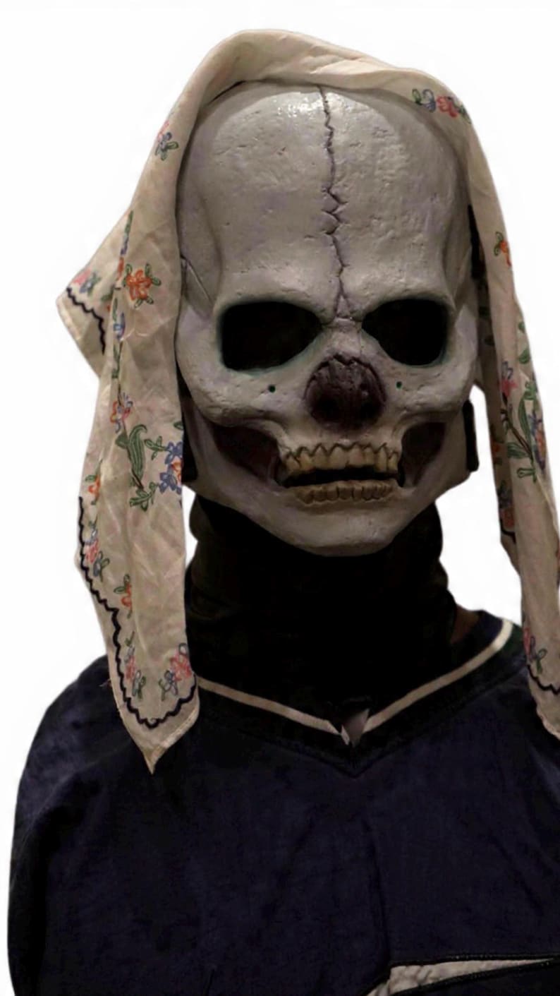 Handmade Latex Skull Mask: Horror Costume With Leather Straps Frostbite ...