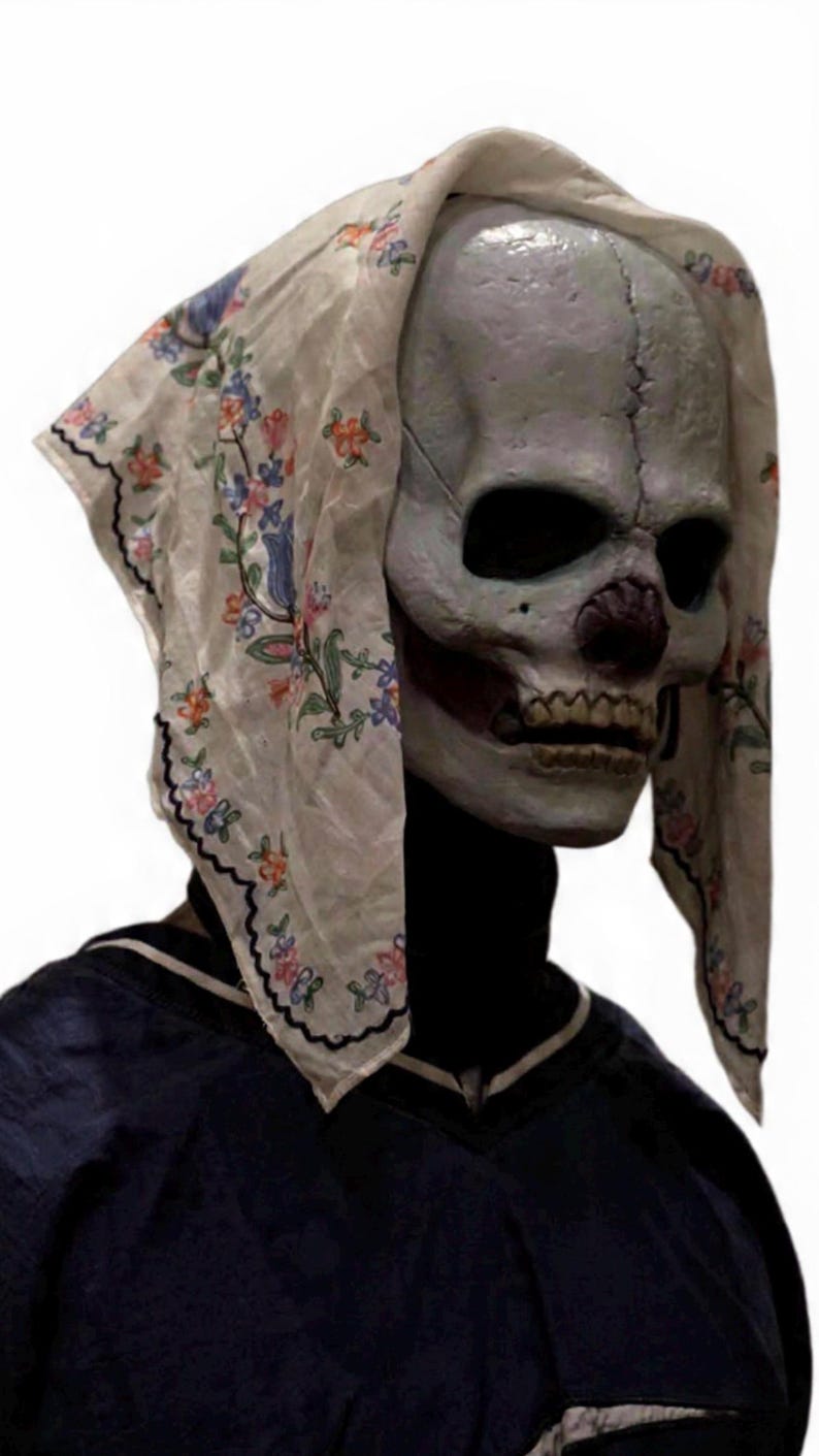 Handmade Latex Skull Mask: Horror Costume With Leather Straps Frostbite ...