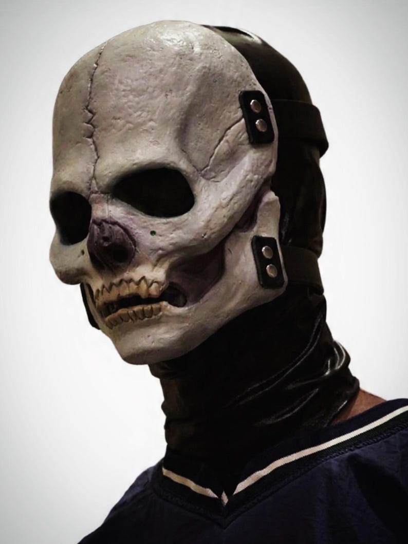 Handmade Latex Skull Mask: Horror Costume With Leather Straps Frostbite ...