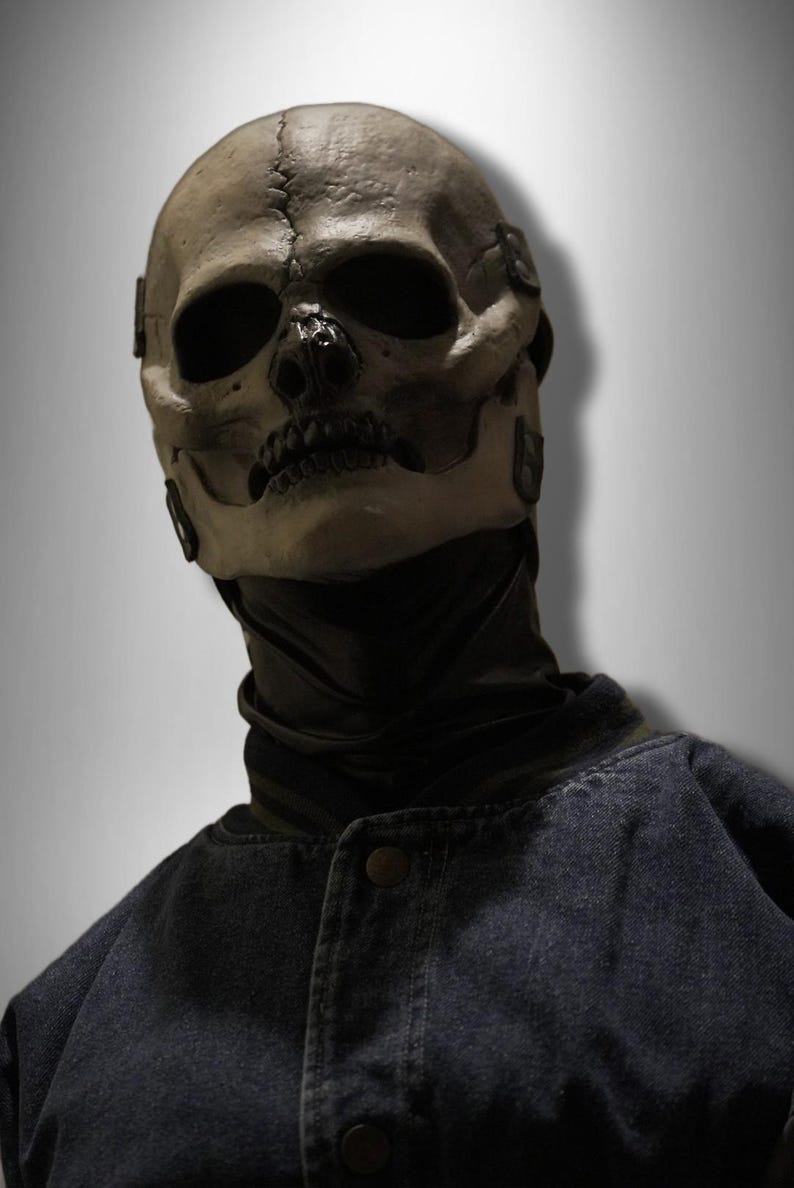 Handmade Latex Skull Mask: Horror Costume Slipknot Mask With Leather ...