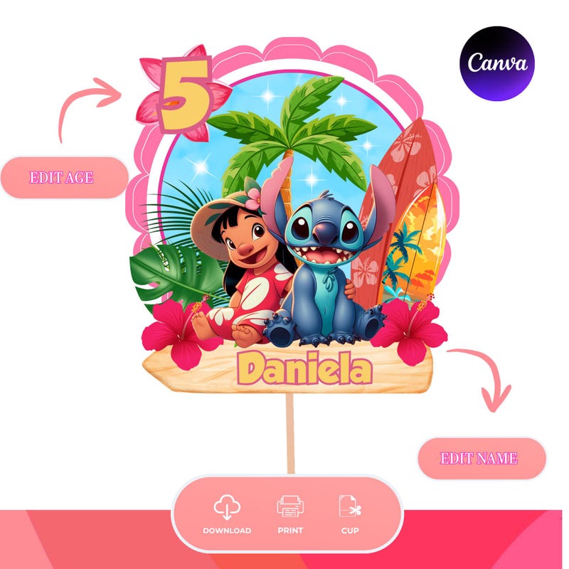 Stitch Cake Topper - Etsy