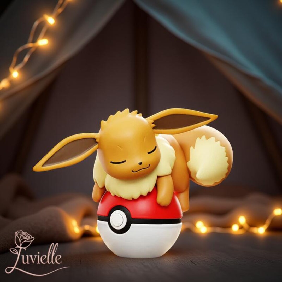 Sleeping Pokémon LED Figure – Kawaii Light-up Collectible on Poké Ball ...