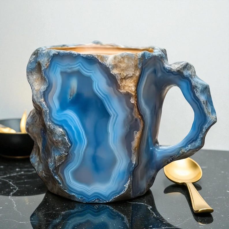Mineral Crystal Coffee Mug, Resin Design, Elegant Drinkware - Etsy ...