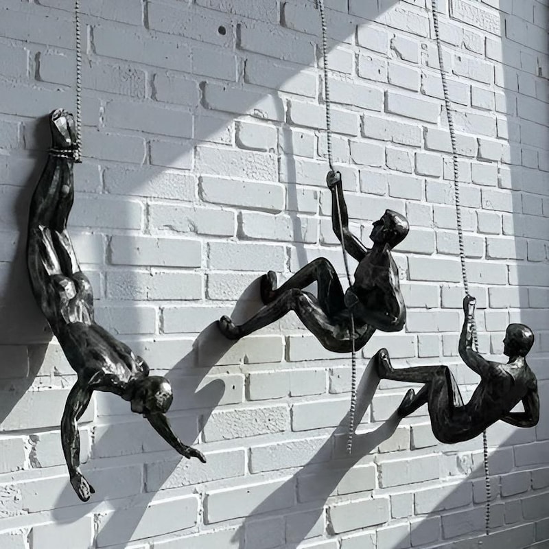 Climbing Man Wall Sculpture - Etsy