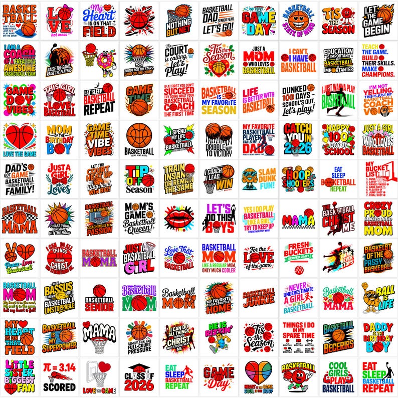 100+ Basketball PNG SVG Bundle | Mom, Dad, Player Designs & Fun Quotes ...