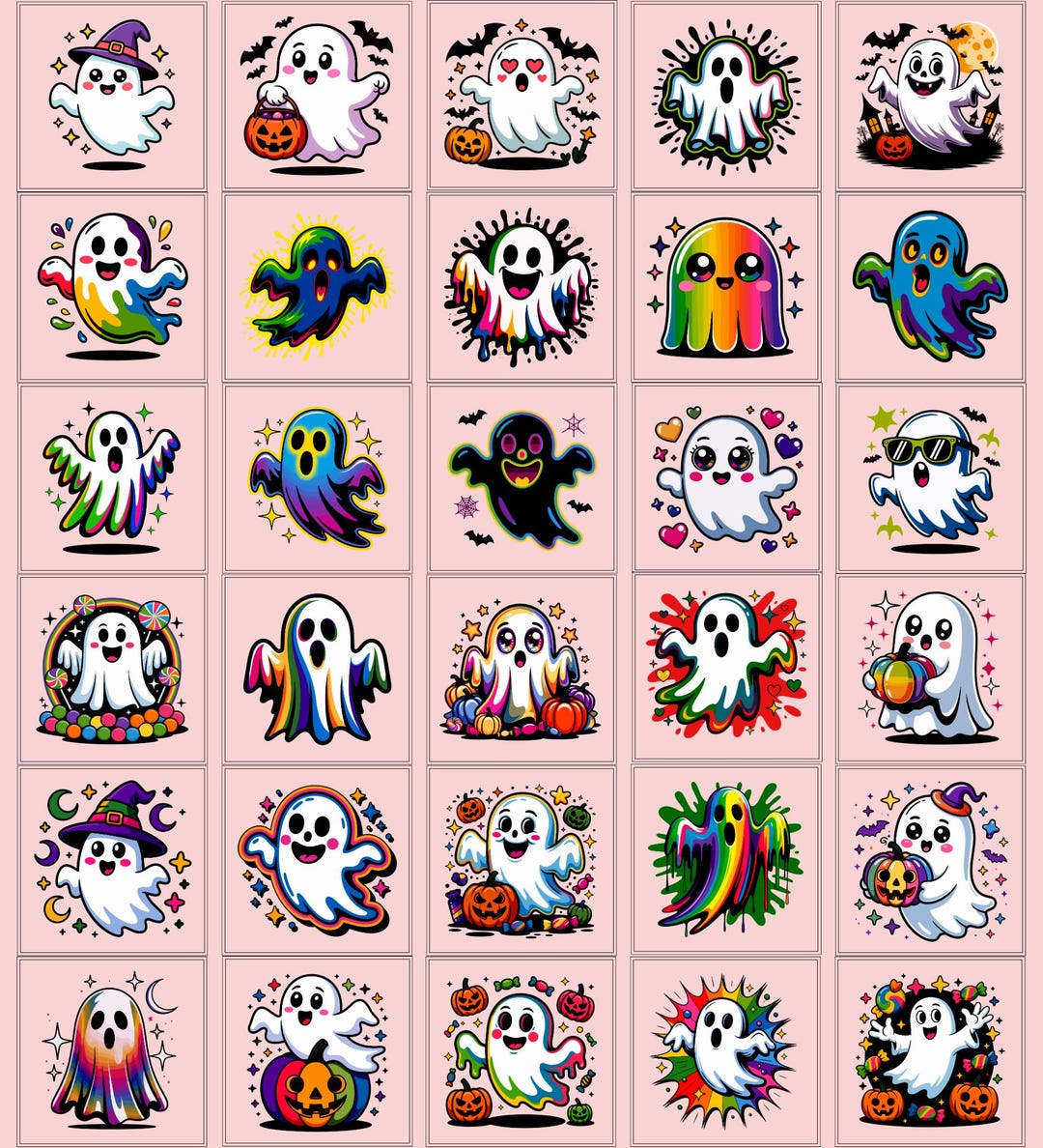 Funny Boo Ghost PNG Bundle | Halloween Gift | Spooky Clipart Designs ...