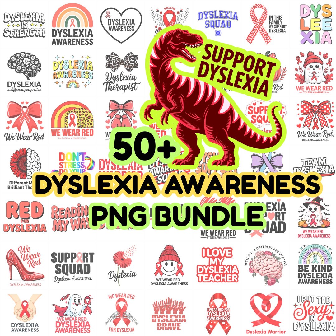 Dyslexia Support Bundle | Red Ribbon Clipart Pack - Etsy
