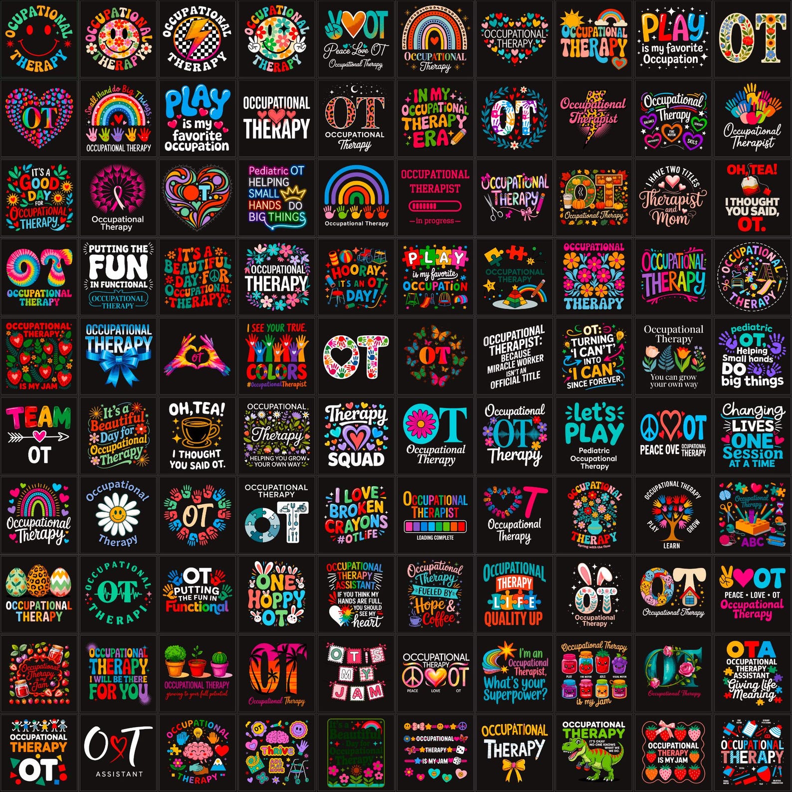 Occupational Therapy Designs: 100+ OT SVG & PNG Bundle (digital ...