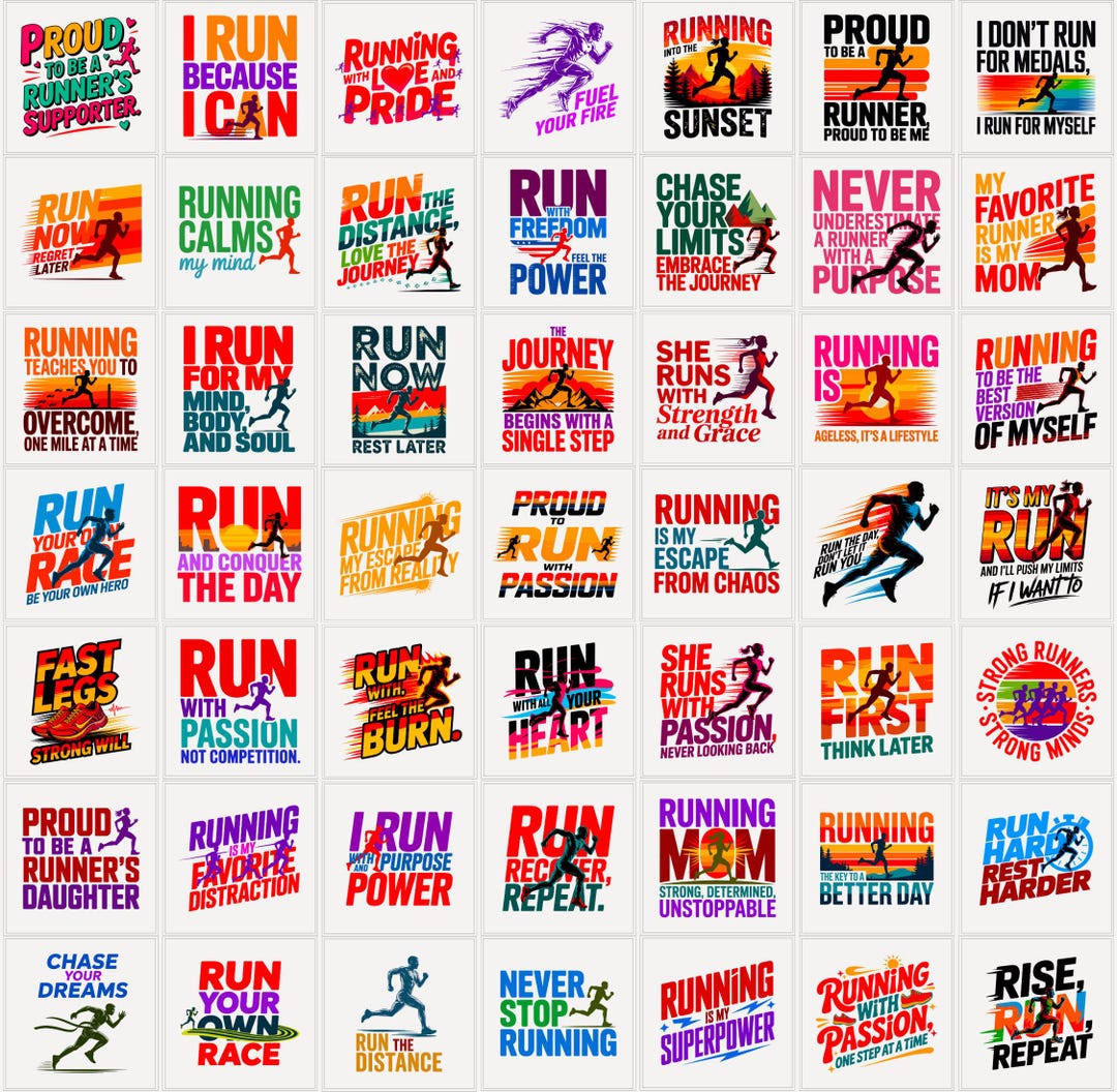 Runner PNG Bundle | Fitness Designs, Running, Jogging, Let's Run ...